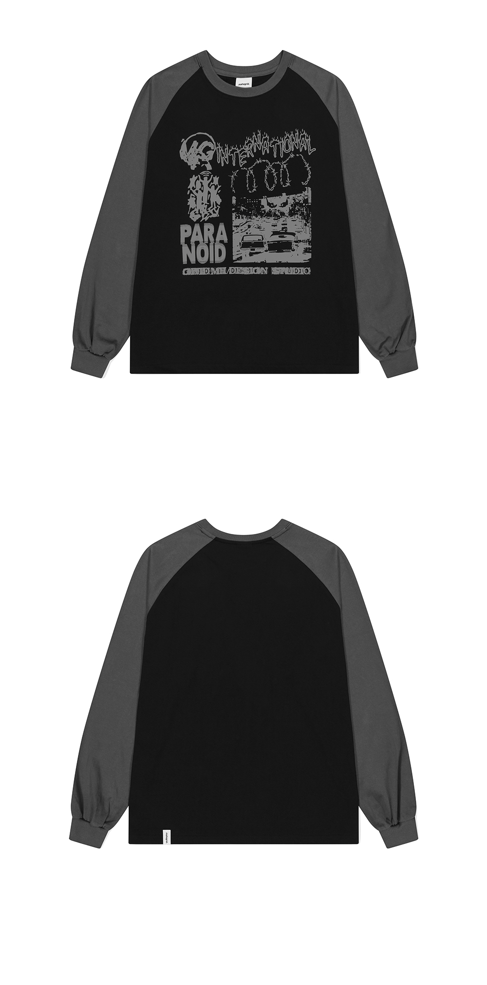 MUSINSA MAHAGRID INTERNATIONAL RAGLAN LS TEE BLACK MG2DFMT561A MUSINSA MAHAGRID INTERNATIONAL RAGLAN LS TEE BLACK MG2DFMT561A